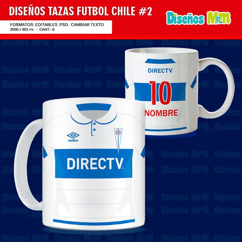 FUTBOL CHILE: DISEÑOS PARA MUGS DE CAMISETAS