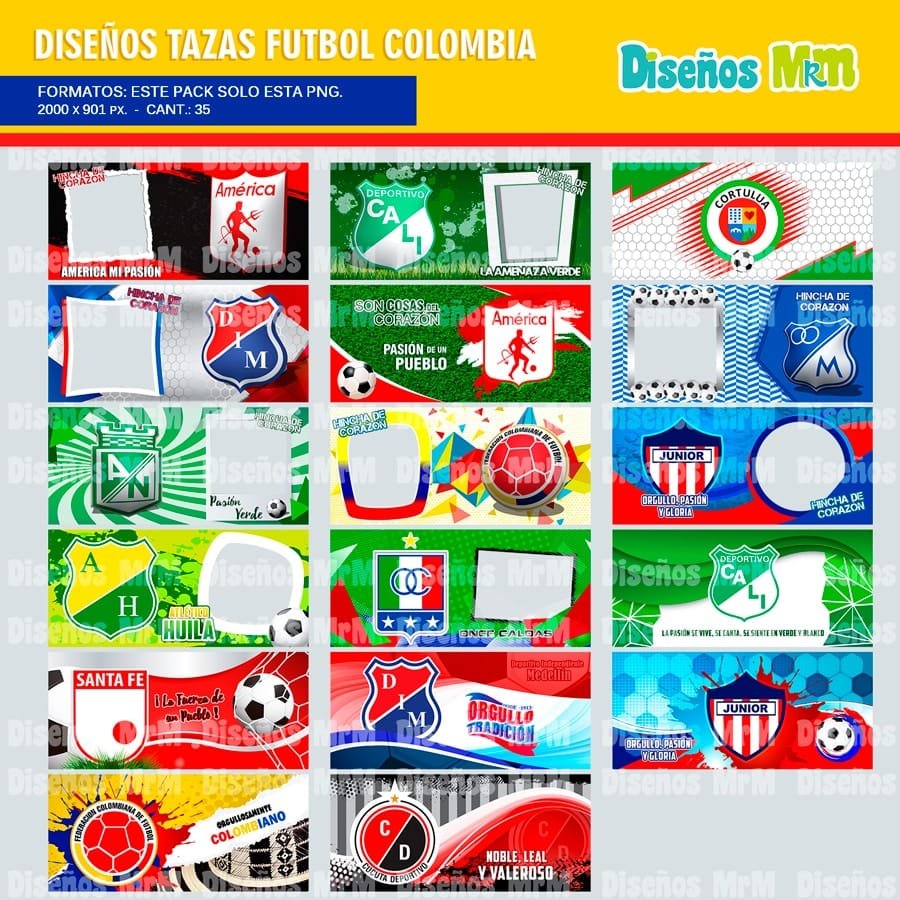 Equipos Futbol Colombiano: Diseños para Mugs