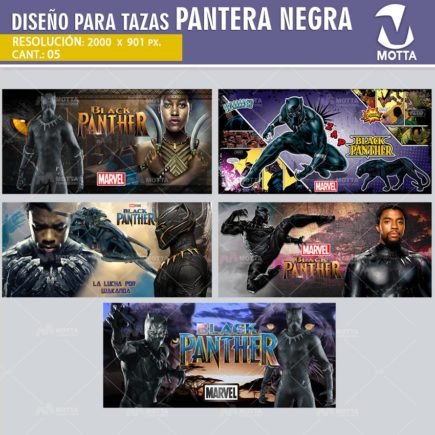 PANTERA NEGRA DISEÑOS PARA SUBLIMAR TAZAS